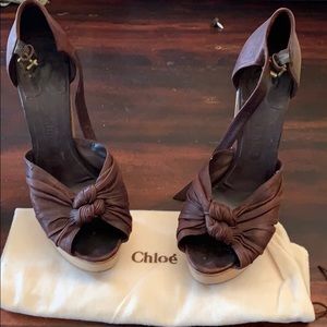 Chloe | Shoes | Chloe Brown Platform Heel | Poshmark